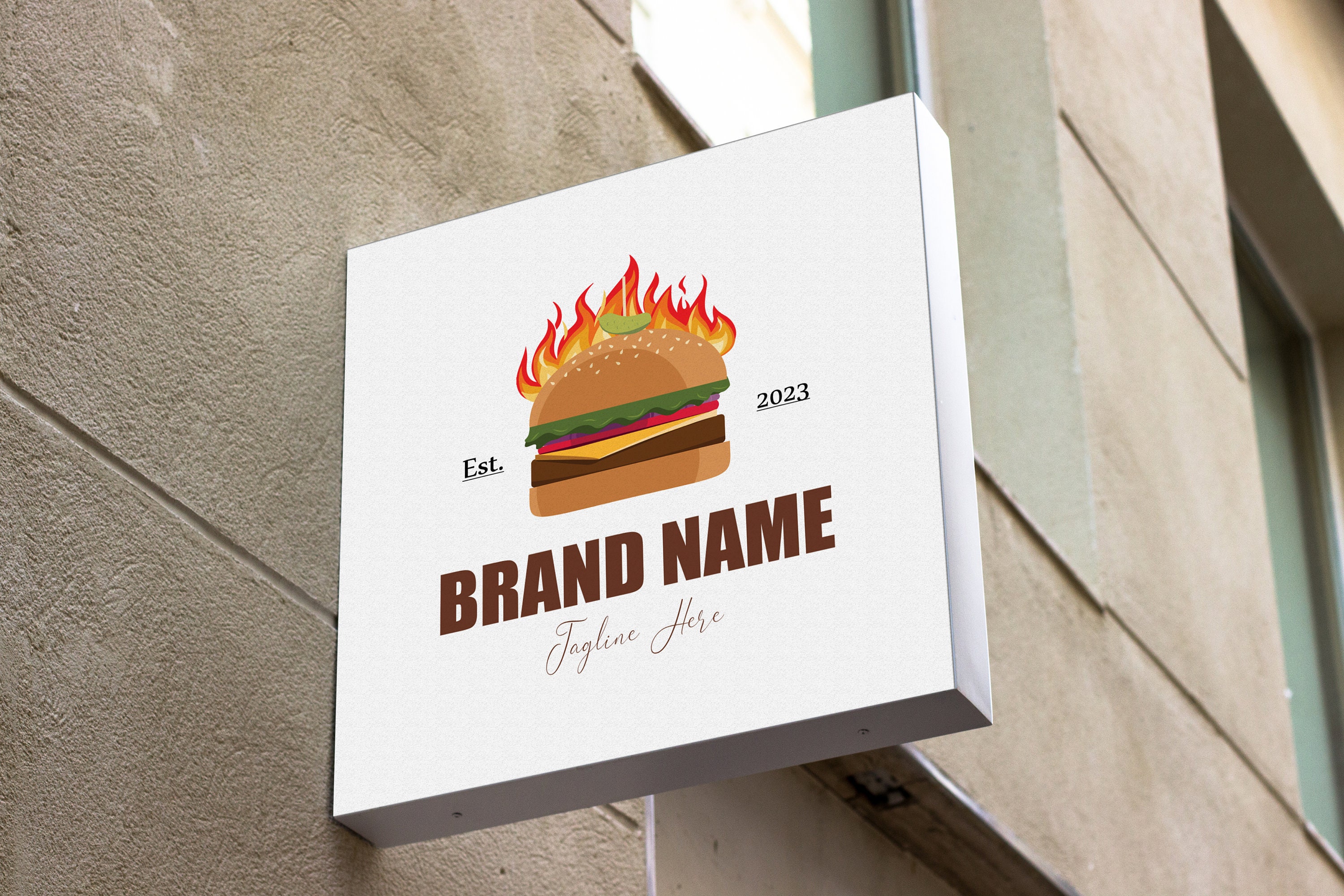 Burger Logo Design / Burger Shop Logo / Editable Fast Food Logo ...