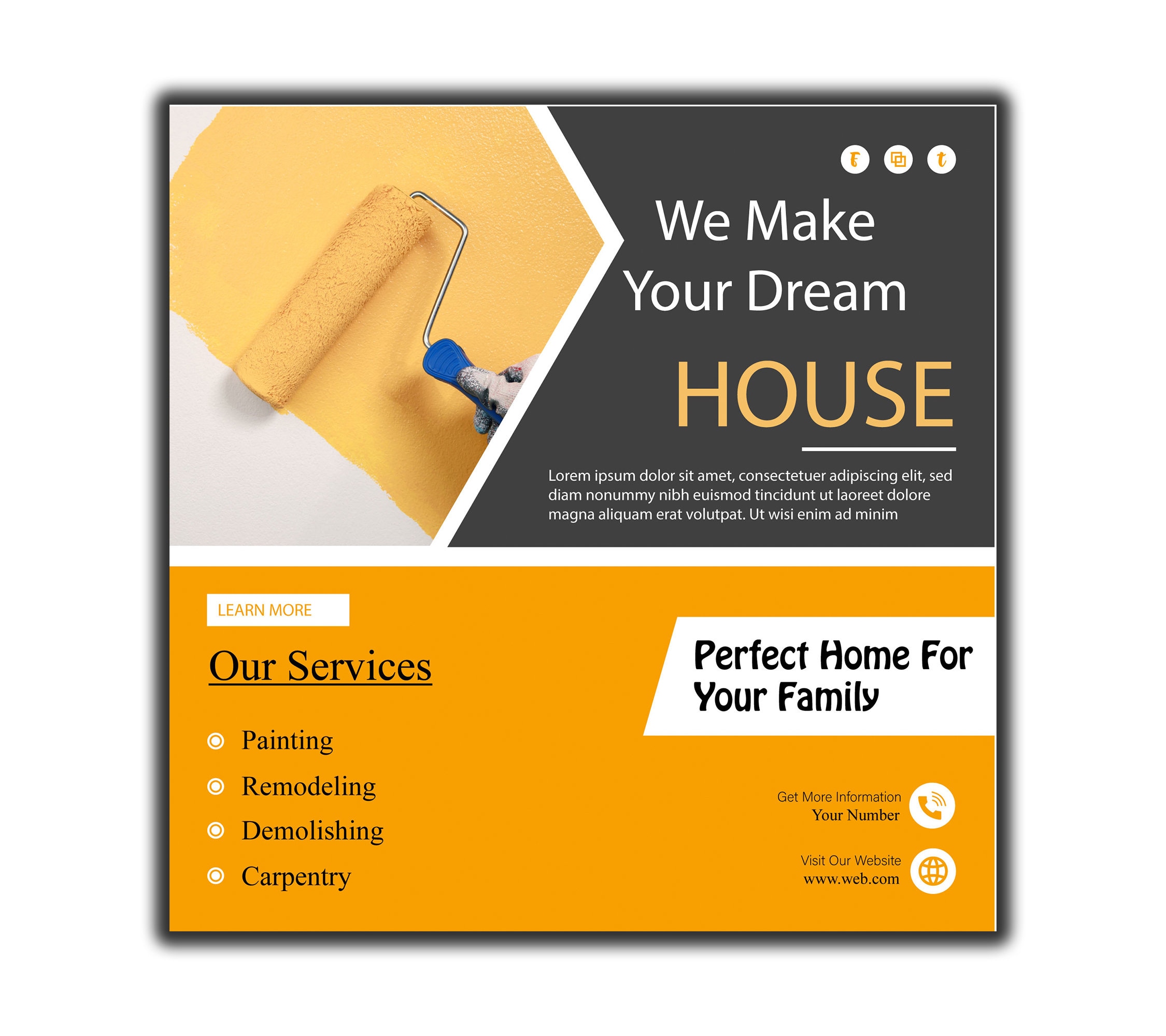 House Painting Flyer / Painting Service Social Media Template ...