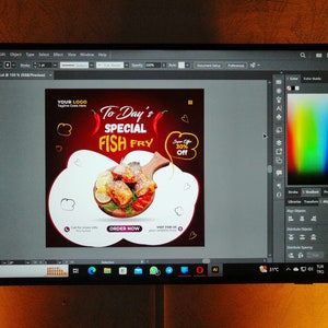 Flyer for Fish Fried / Fish Fry Cookout Instagram / Fried Fish Social ...