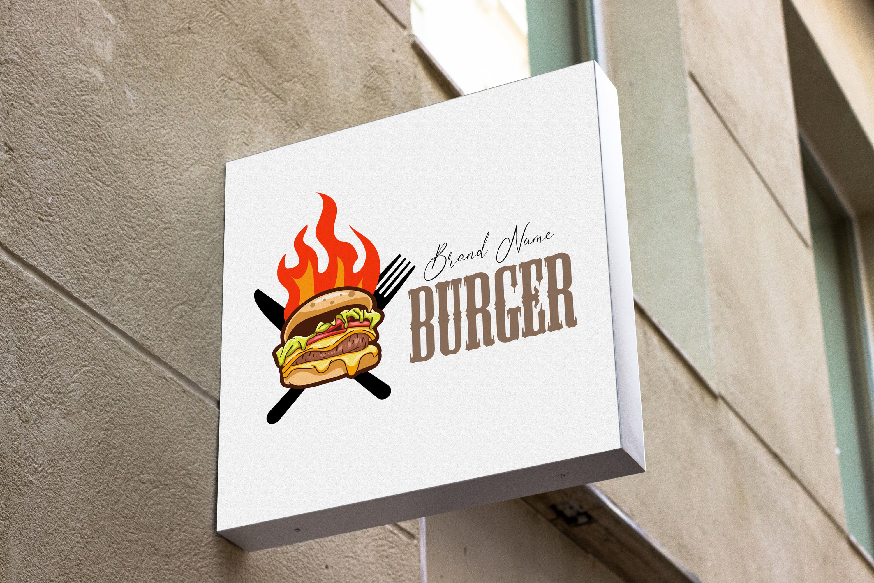 Burger Logo Design / Burger Shop Logo / Editable Fast Food Logo ...