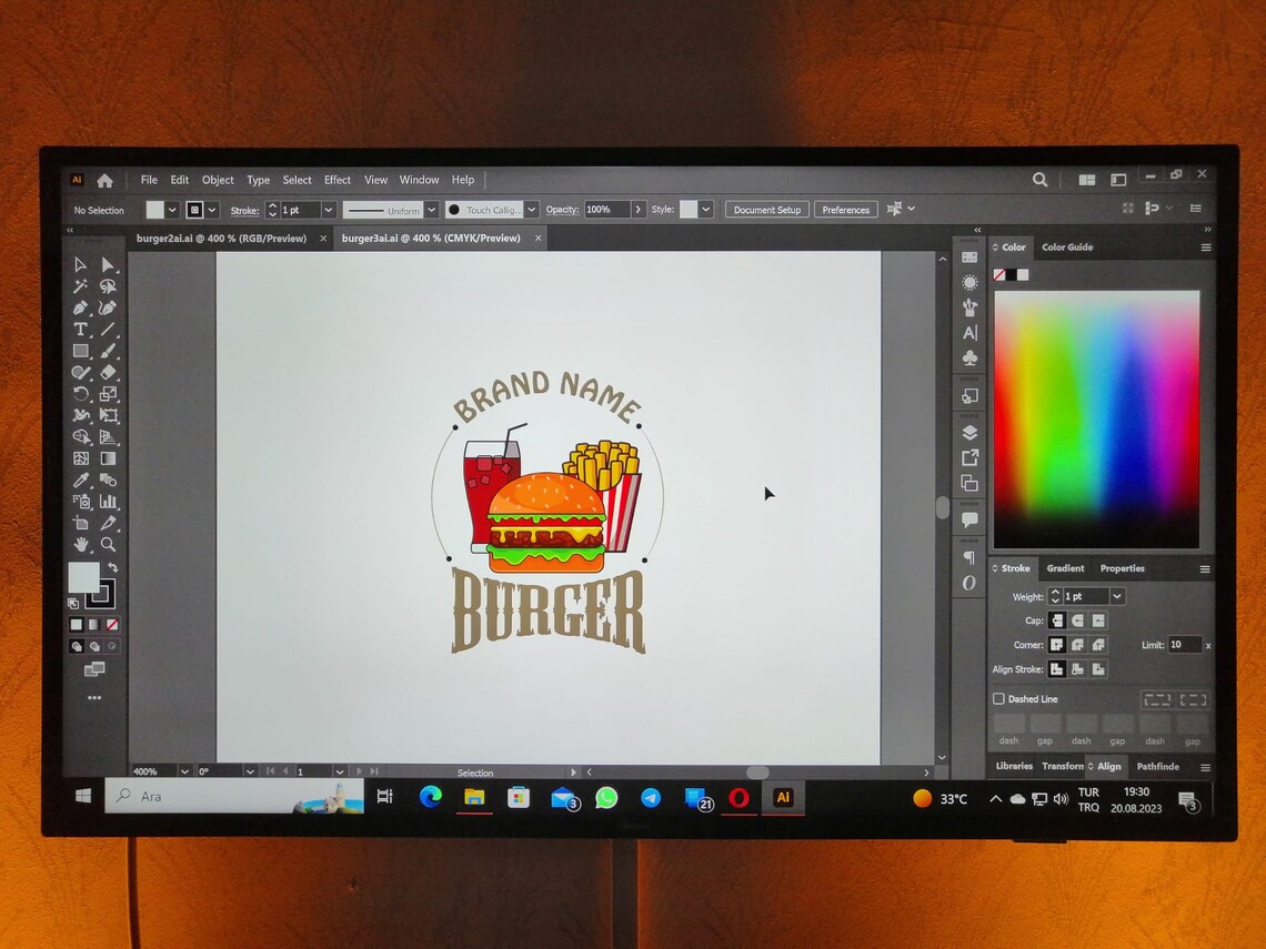 Burger Logo Design / Burger Shop Logo / Editable Fast Food - Etsy