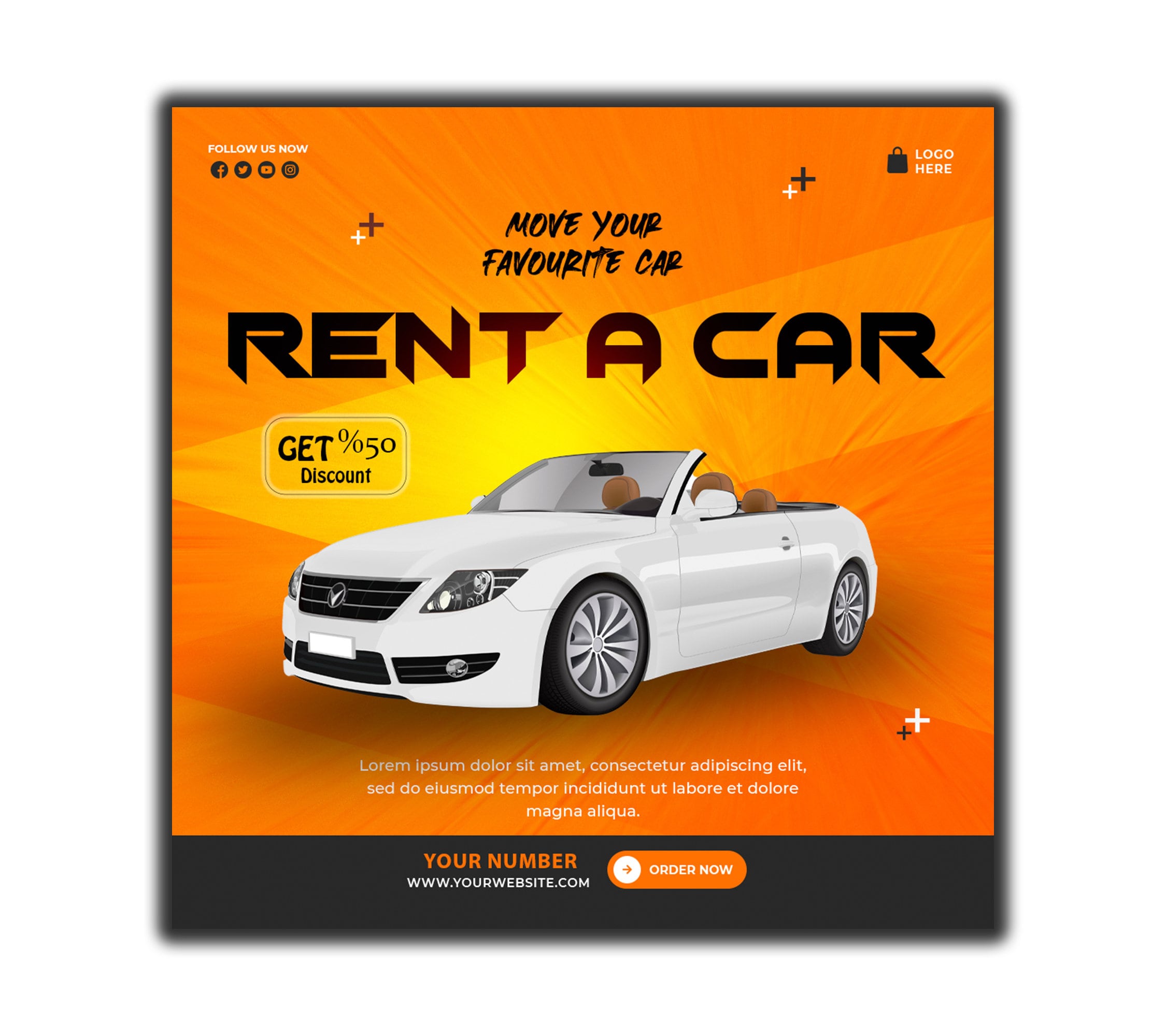 Flyer for Car Rent Business / Car Rent Social Media Post / Car Sale ...