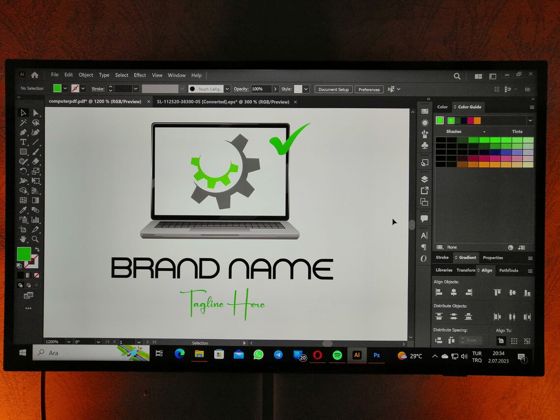 Computer Logo Design / Computer Repair Logo / Computer Service Logo ...