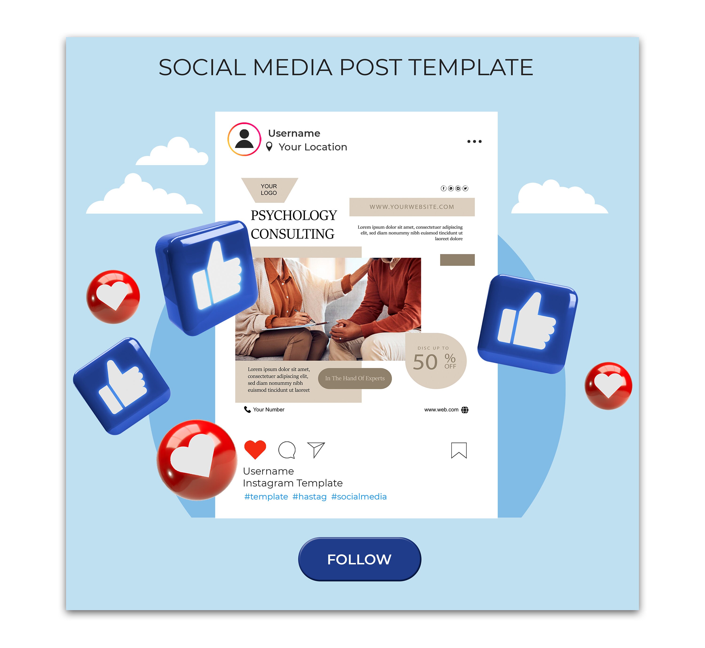 Editable Psychologist Flyer / Counseling Psychology Flyer Design ...