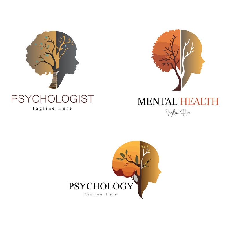 Psychology Logo With 3 Alternatives / 3 Pieces Therapy Logo / Neurology ...