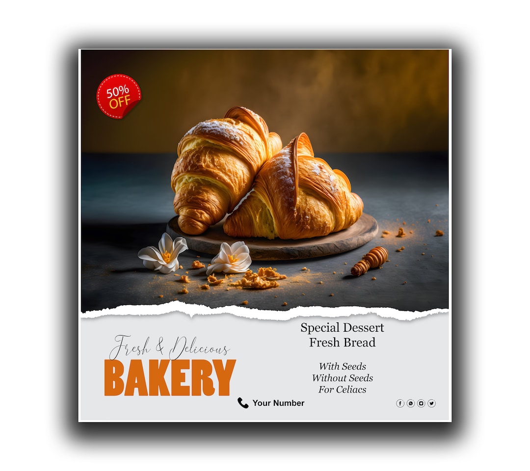 DIY Bakery Flyer Design / Cafe Flyer / Baker Social Media Post ...