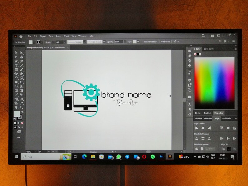 Computer Repair Logo / Computer Service Logo / Premade Computer Logo ...