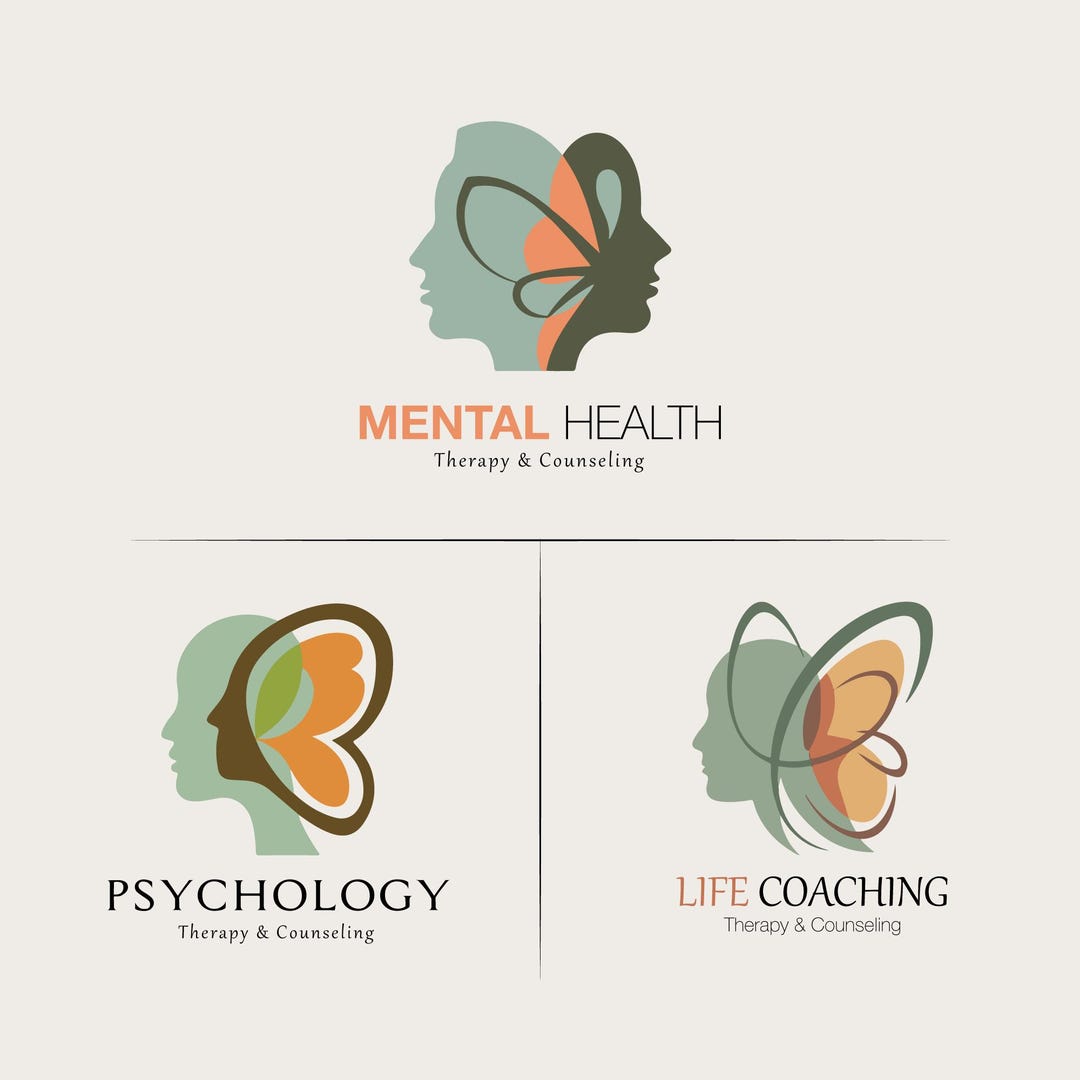 Minimalist Therapist Logo Design Kit / Mental Health Branding (digital ...