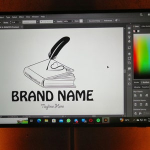 Book Logo Design / Book Shop Logo / Editable Book Store Logo / Blogger ...