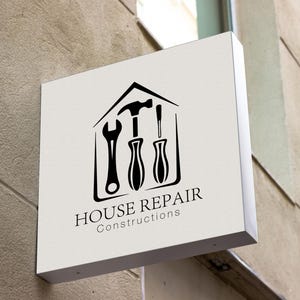 Custom House Repair Logo Design: Construction & Handyman (AI, JPG, PDF ...