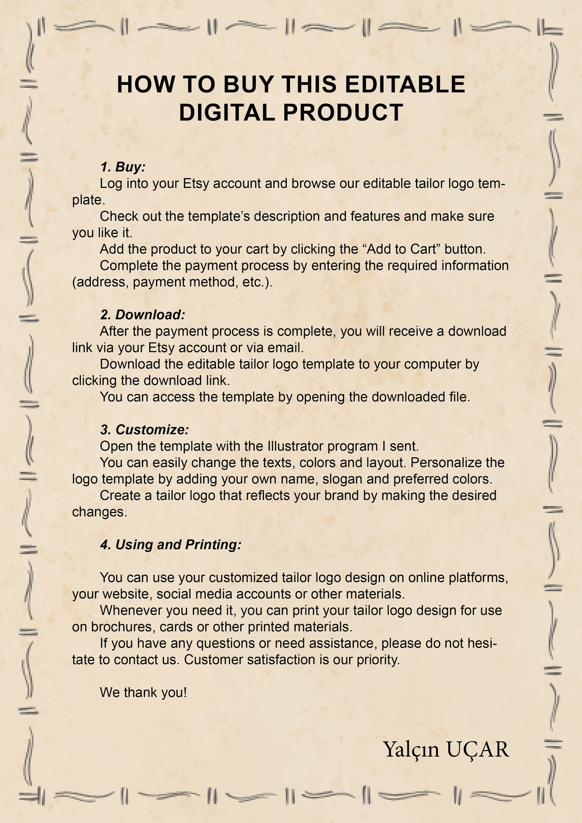 Custom Sewing Logo Design: Editable Tailor Branding (AI, PDF, JPG) - Etsy