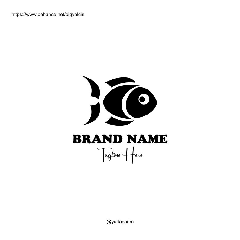 Editable Fish Logo / Black Fish Restaurant Logo / Seafood Logo ...