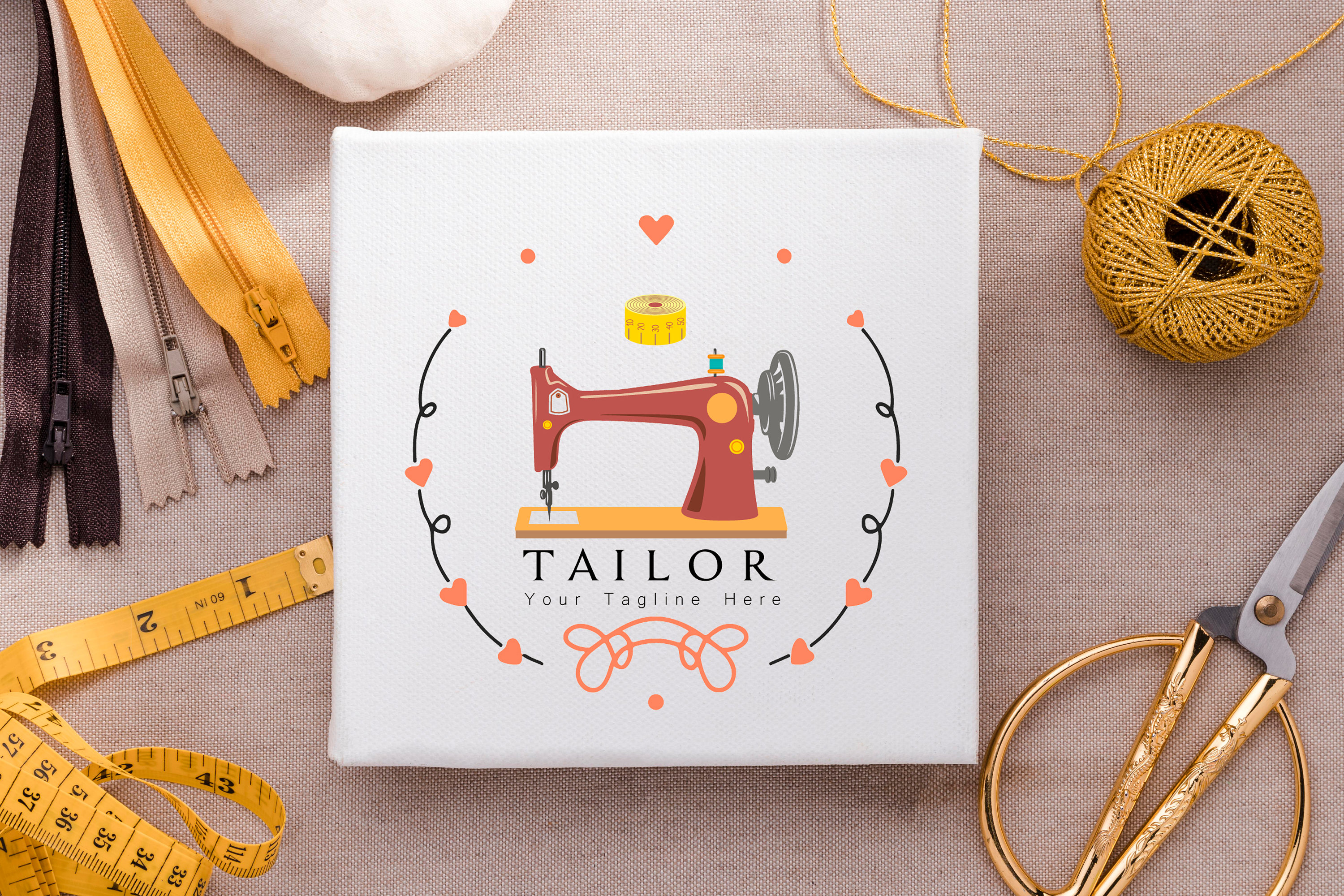 Custom Sewing Logo Design: Editable Tailor Branding (AI, PDF, JPG) - Etsy