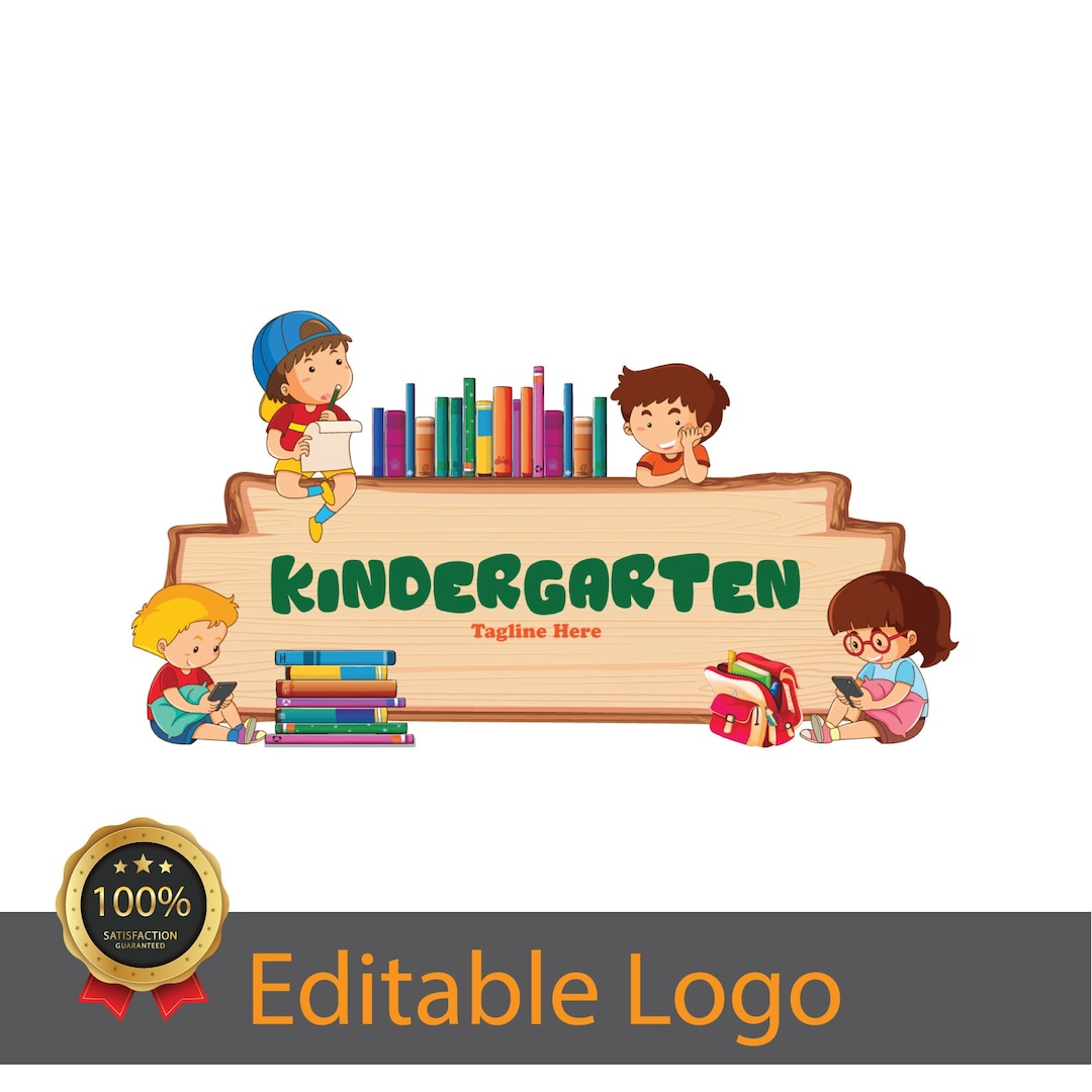 Kindergarten Logo Design / Editable Preschool Logo / Child Care Logo ...