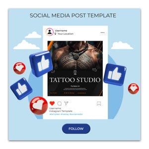 Tattoo Flyer Design / Tattoo Studio İnstagram Post / Tattoo Artist ...