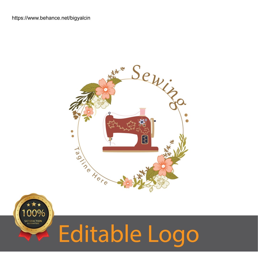 Sewing Logo Design / Editable Sewing Machine Logo / Tailor Logo ...