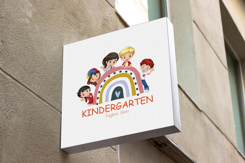 Diy Kindergarten Logo Design / Preschool Logo / Kids Logo Template ...