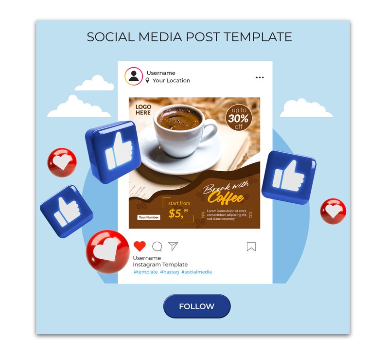 Editable Coffee Flyer / Cafe Flyer Design / Coffee Instagram Post ...