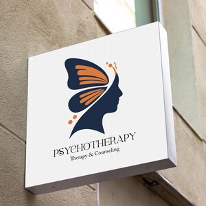 Editable Therapy Psychology Logo Design: Butterfly Mental Health (AI ...