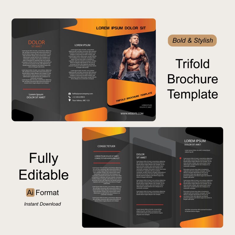 Editable Trifold Brochure Template / Business Trifold Brochure Design ...