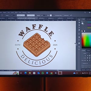 Premium Waffle Logo - Perfect for Cafés, Bakeries & Dessert Shops ...