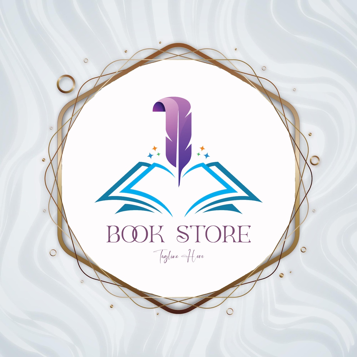 Premade Book Logo Design / Open Book Clipart / Editable Logo for Book ...
