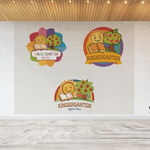 Colorful Kindergarten Logo Bundle for Teachers and Educators / Cute ...