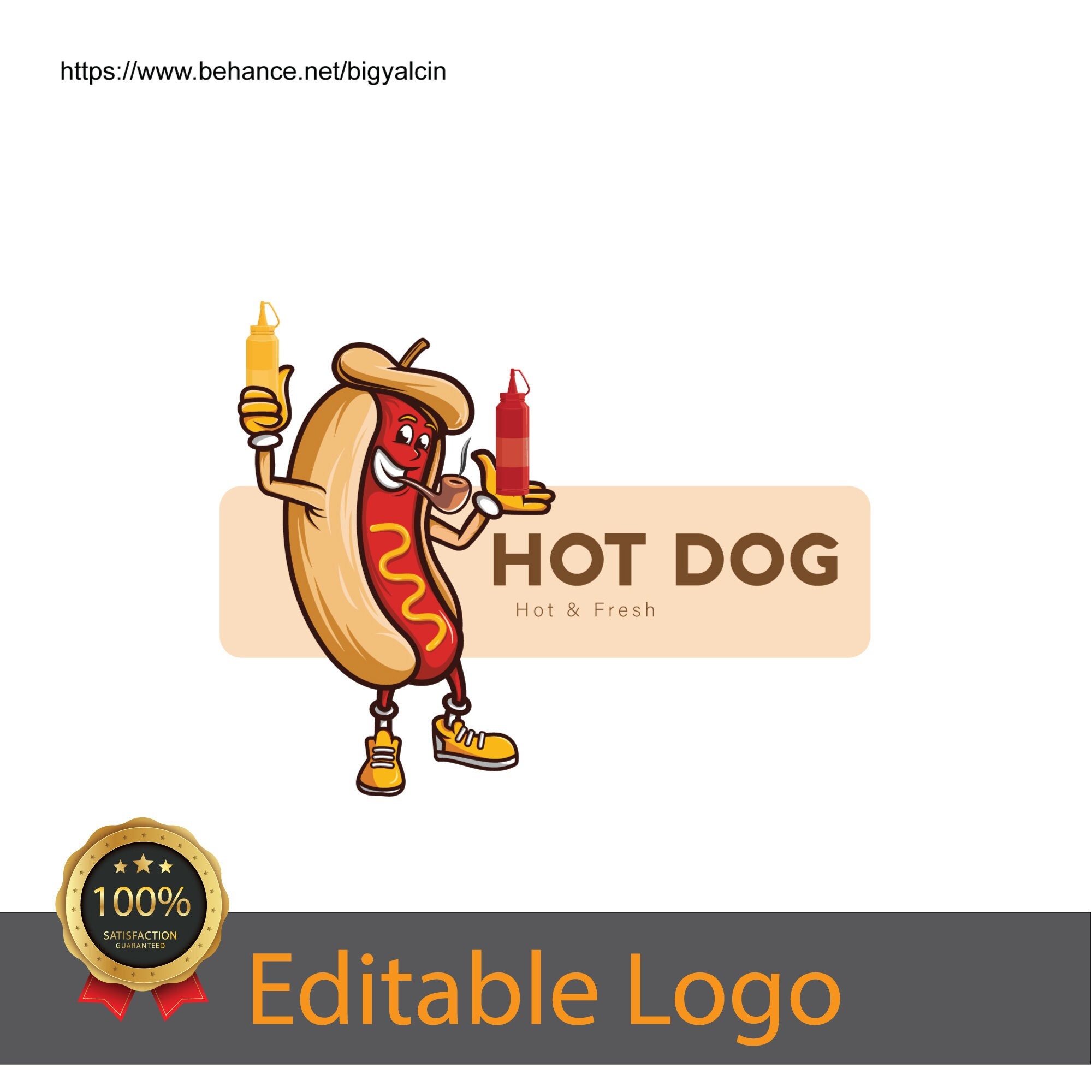 Hot Dog Logo Design / Fast Food Logo Design / Diy Restaurant Logo ...