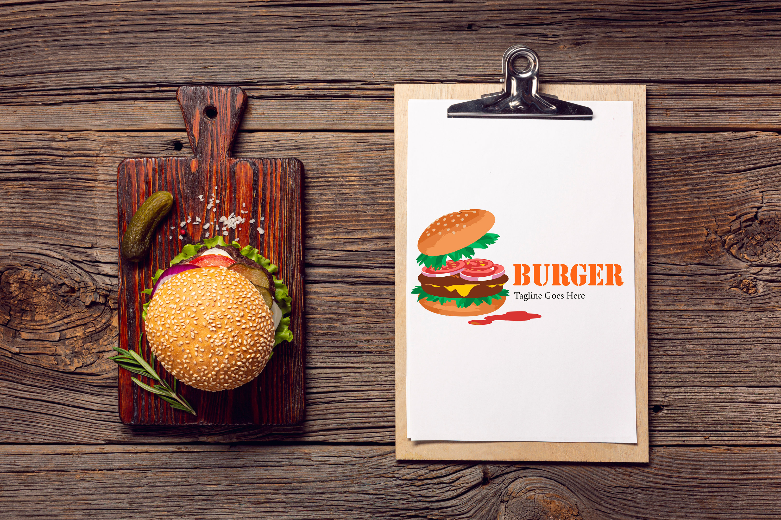 Burger Logo Digital Download Instant Artwork for Fast Food Lovers ...