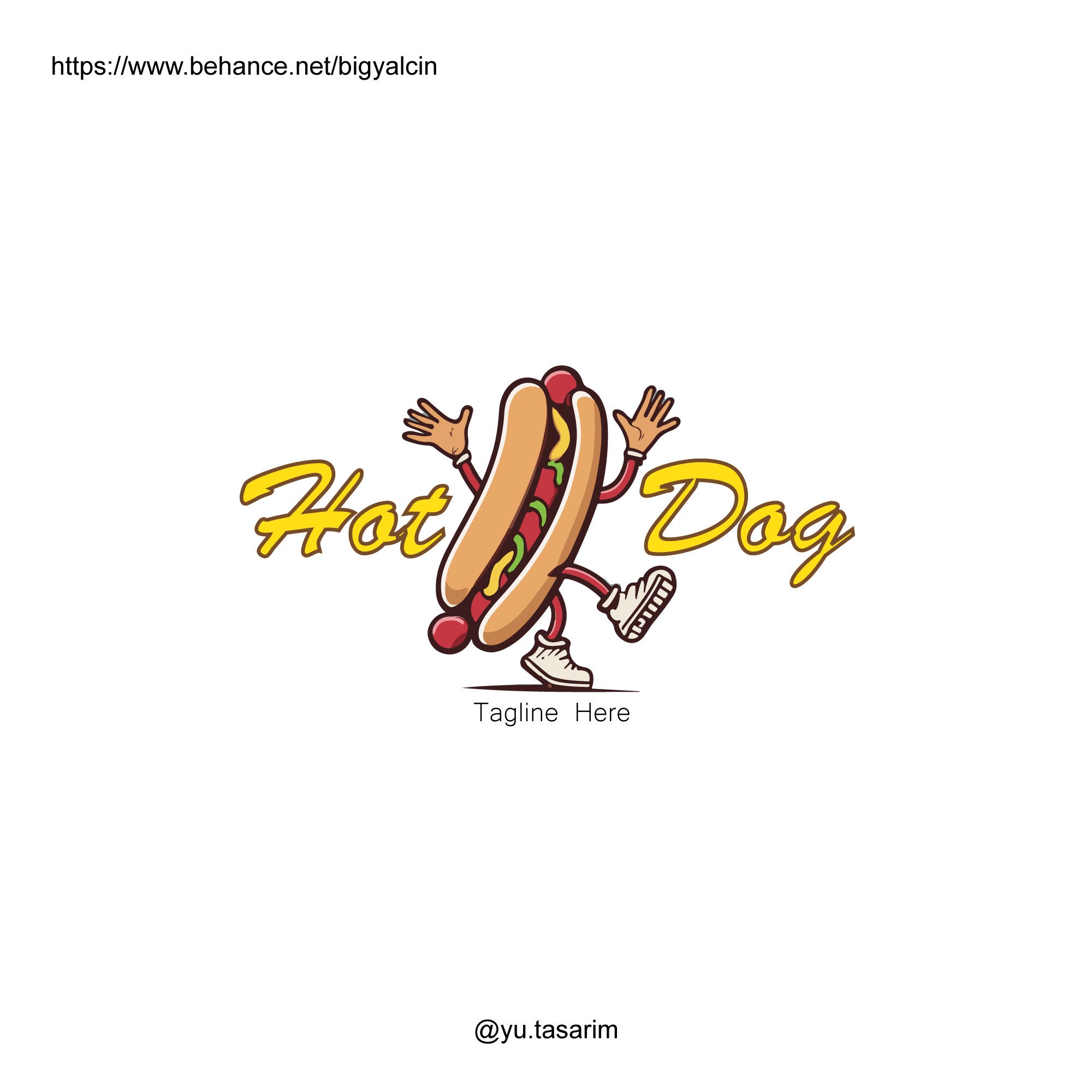 Editable Hot Dog Logo Design: Fast Food Restaurant Branding - Etsy
