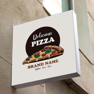 Unique Pizza Restaurant Logo Design: Editable AI, JPG, PDF (digital ...