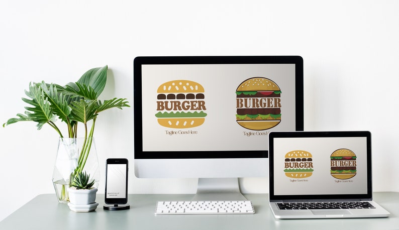 Custom Burger Logo Design Kit for Restaurant Owners / Fast Food Logo ...