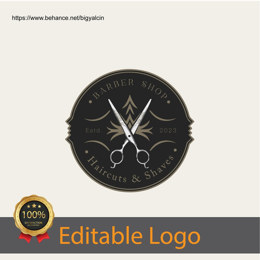 Custom Barber Shop Logo Perfect for Barbers & Stylists / Unique ...