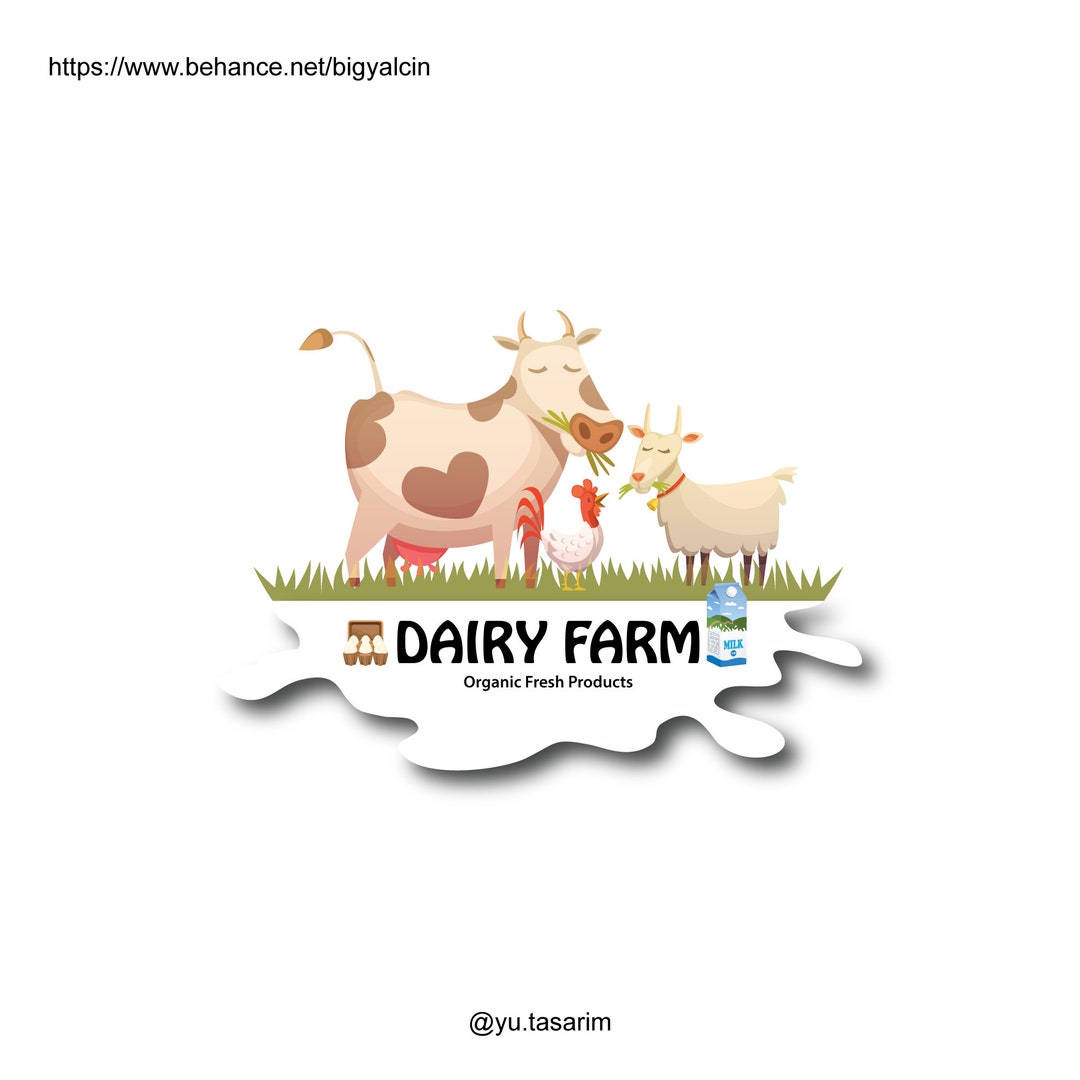 Editable Dairy Farm Logo Design (AI, PDF, JPEG) - Etsy