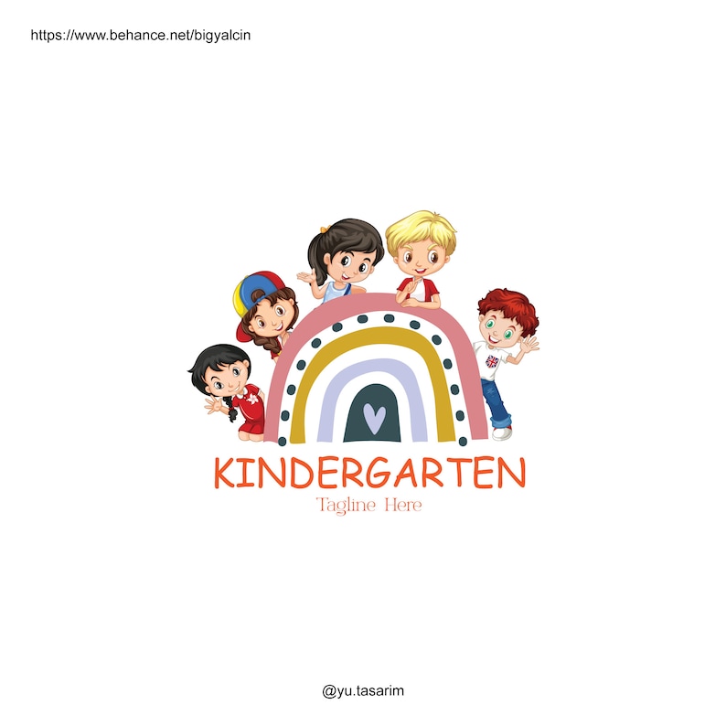 Diy Kindergarten Logo Design / Preschool Logo / Kids Logo Template ...