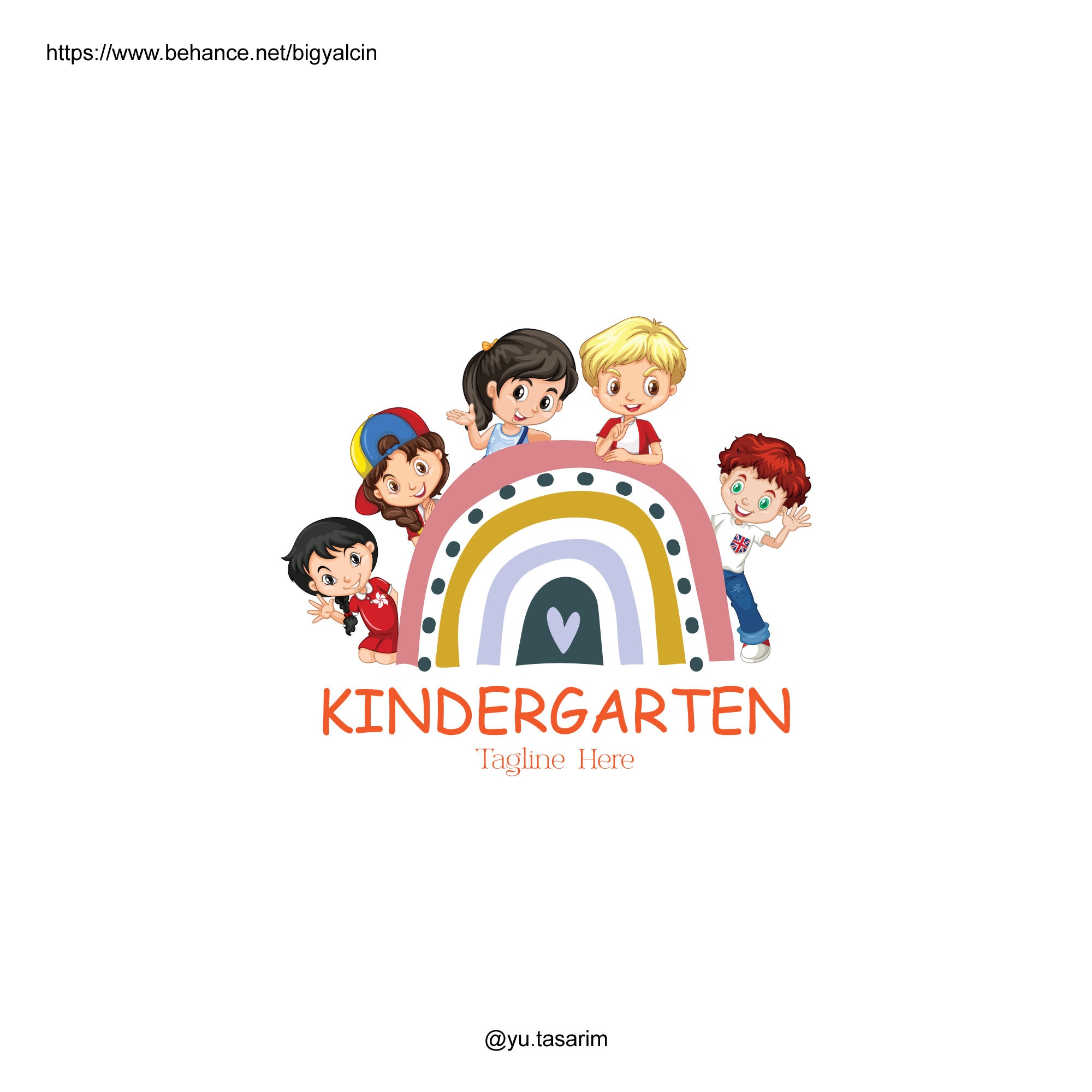 Diy Kindergarten Logo Design / Preschool Logo / Kids Logo Template ...