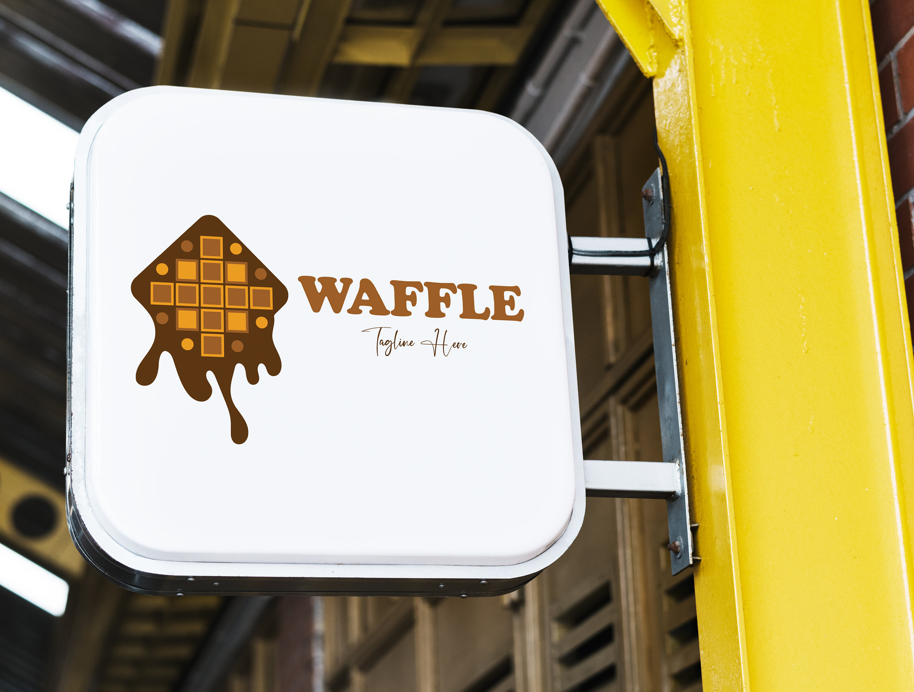 Waffle Logo Design / Editable Cake Logo / Waffle Shop Logo / Dessert ...