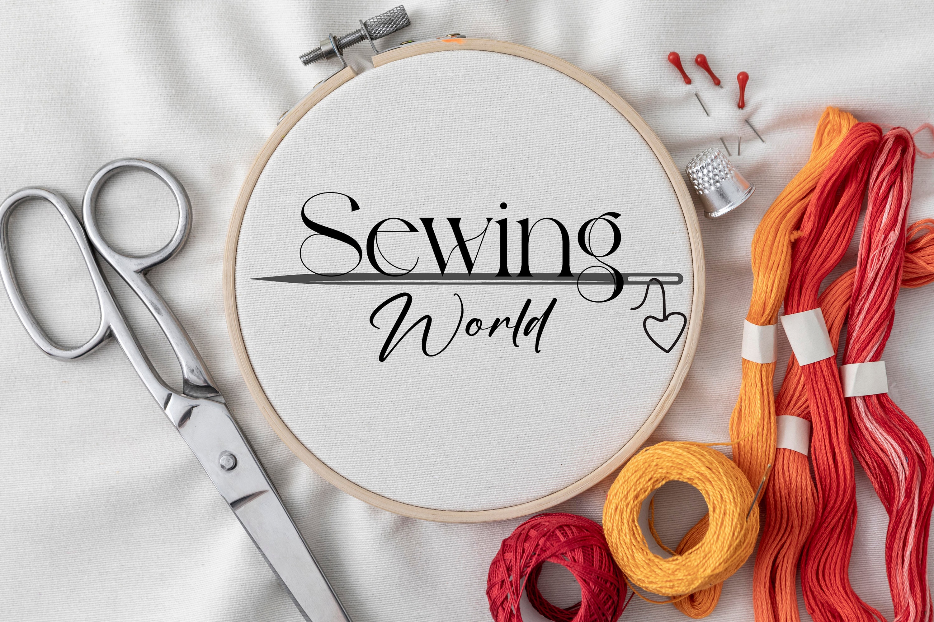 Sewing Logo Design / Editable Sewing Logo / Needle Logo With Hearth ...