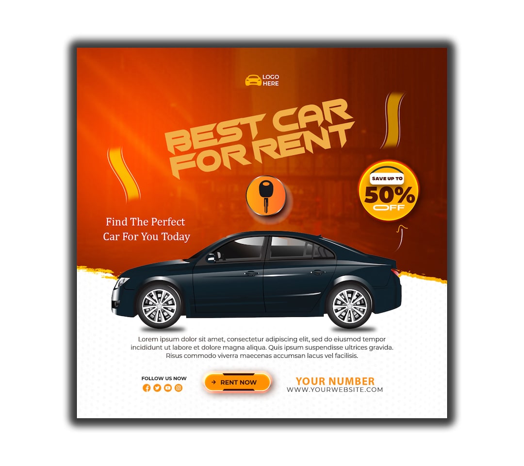 Customizable Car Rent Flyer Template - Modern Vehicle Rental ...