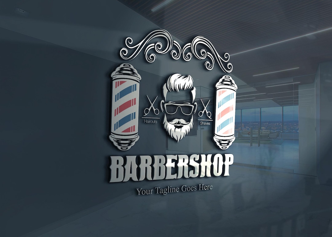 Unique Barber Branding Sign - Logos for Hair and Beard Stylists / High ...