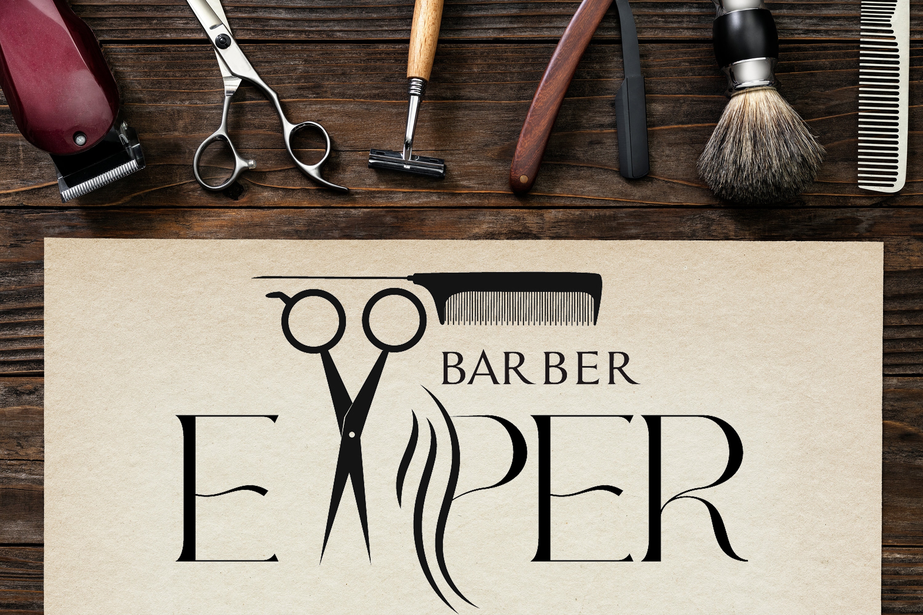 Barber Logo / Hair Stylist Logo / Editable Barber Shop Logo / - Etsy