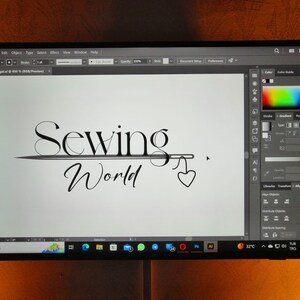 Minimal Sewing Logo / Heart & Needle Sewing Logo – Perfect for Tailors ...