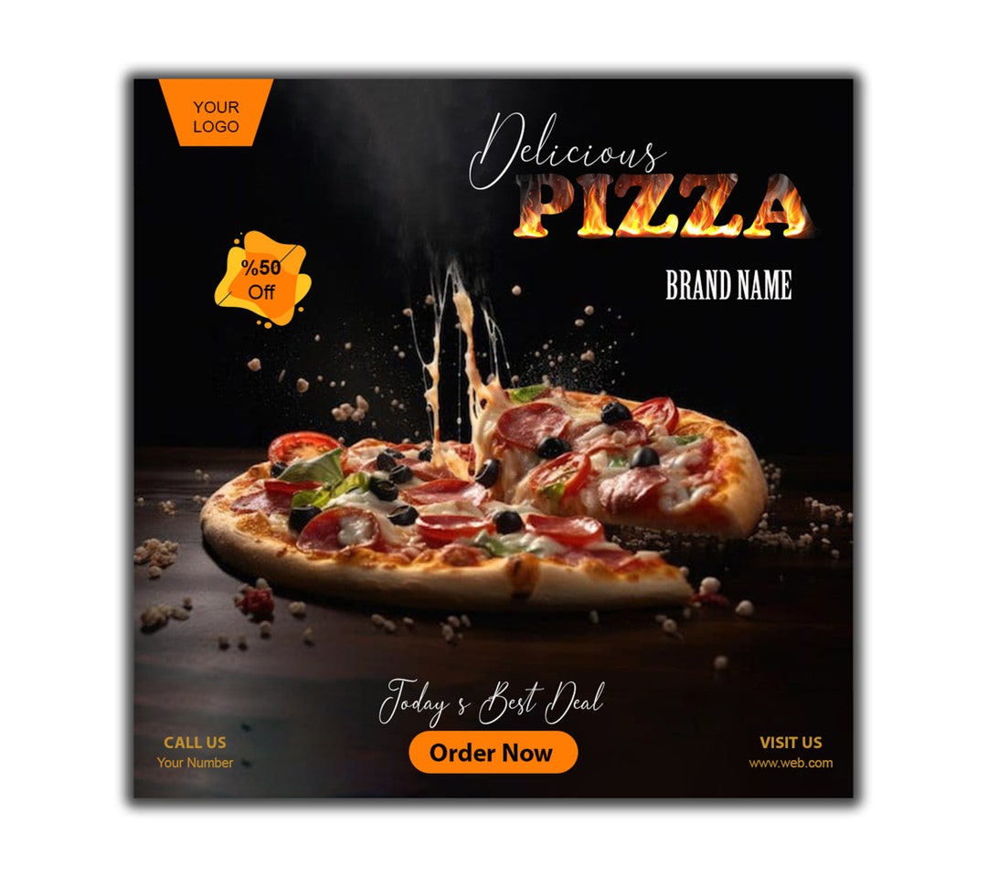 Pizza Flyer Design / Pizza Marketing Social Media / Fast Food Instagram ...