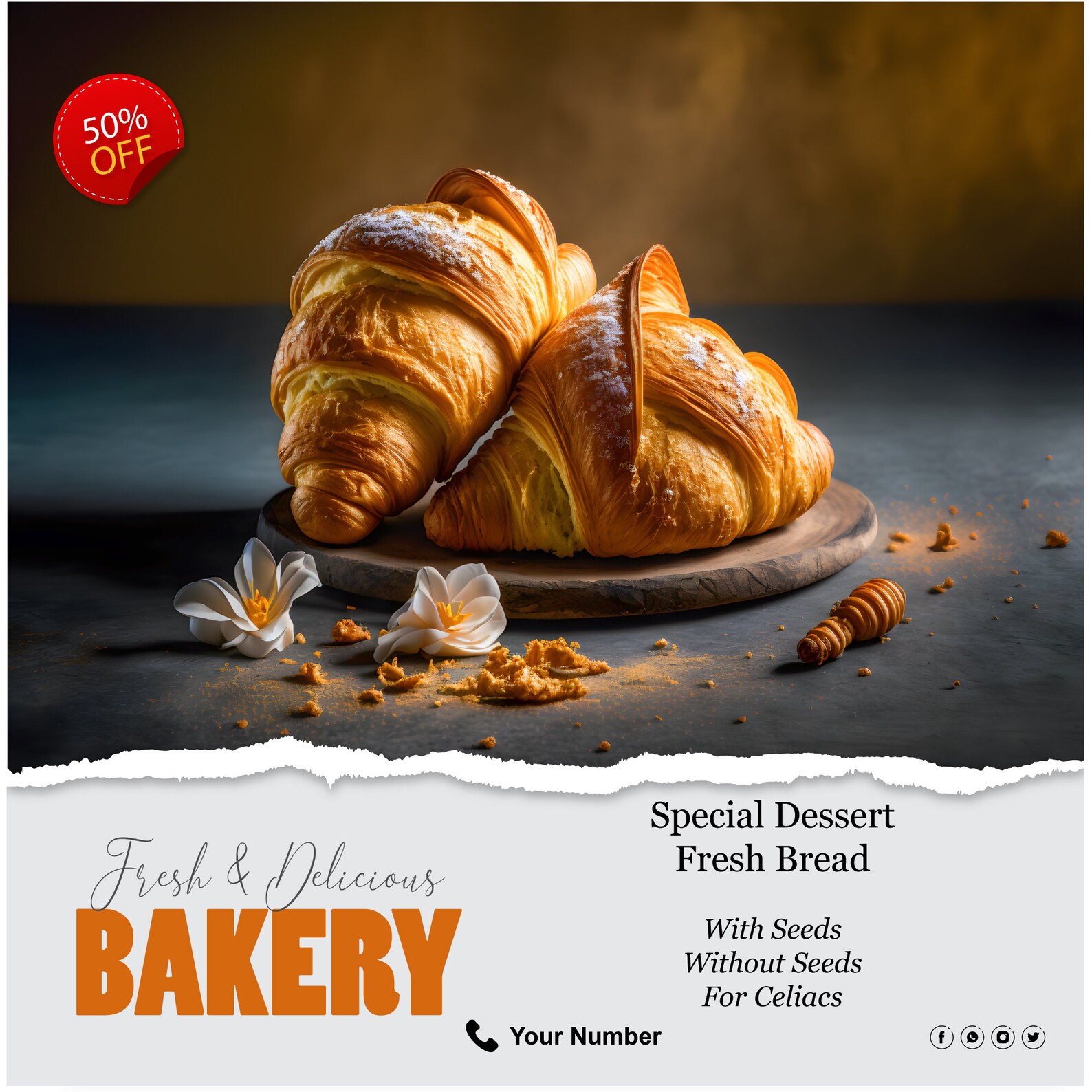 DIY Bakery Flyer Design / Cafe Flyer / Baker Social Media Post ...
