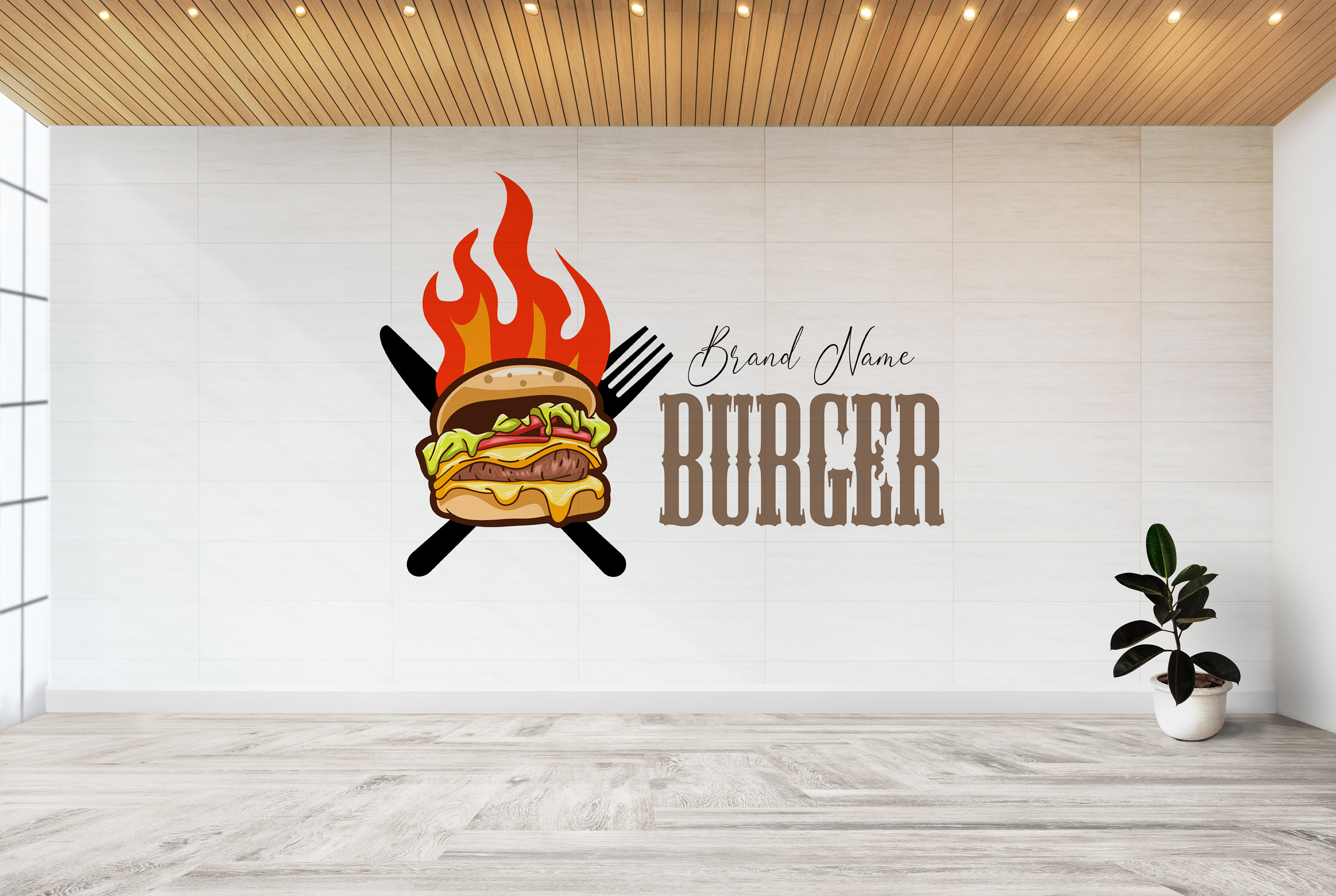Burger Logo Design / Burger Shop Logo / Editable Fast Food Logo ...