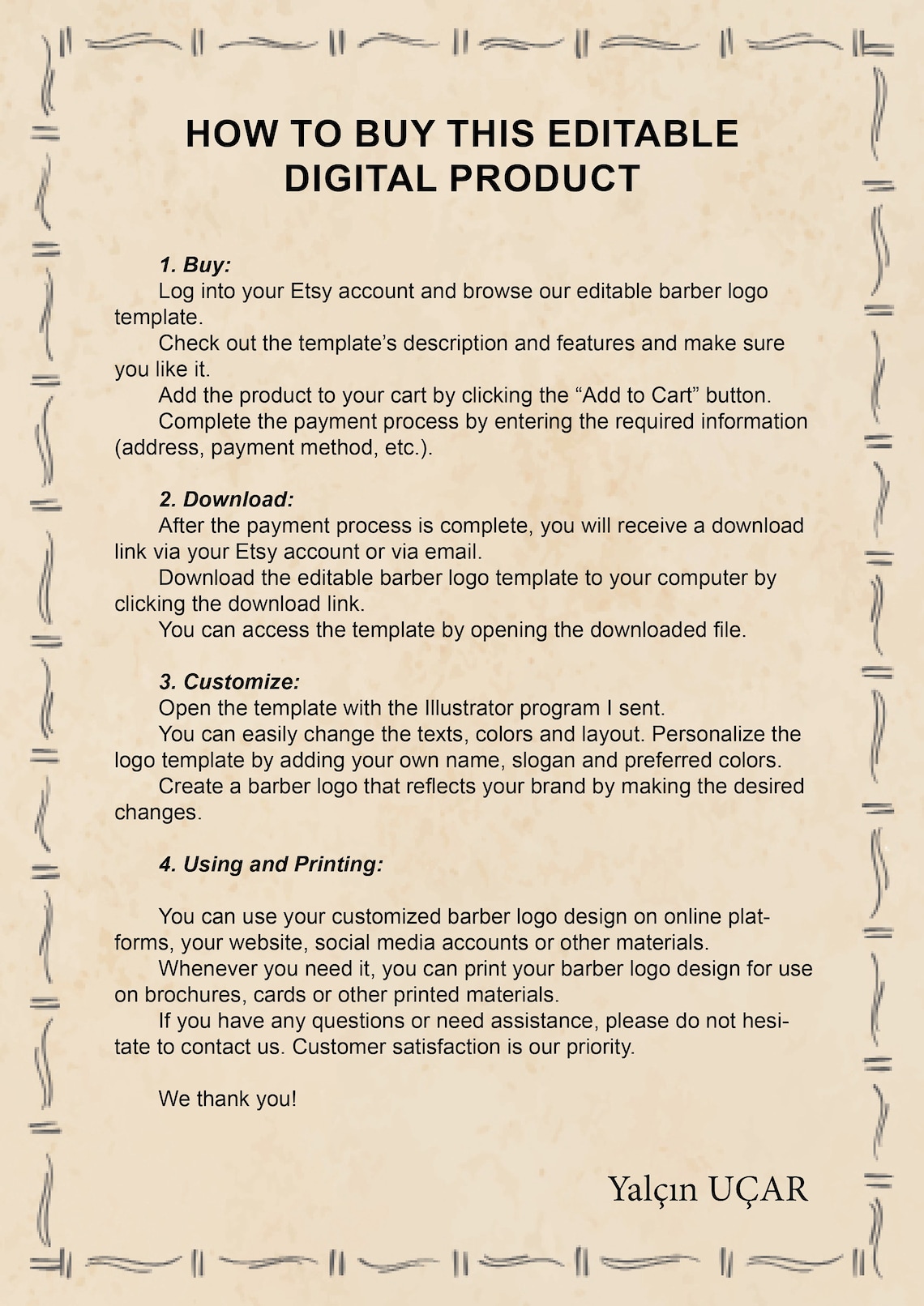 Editable Barber Logo / Barber Shop Logo Design / Mustache Logo - Etsy