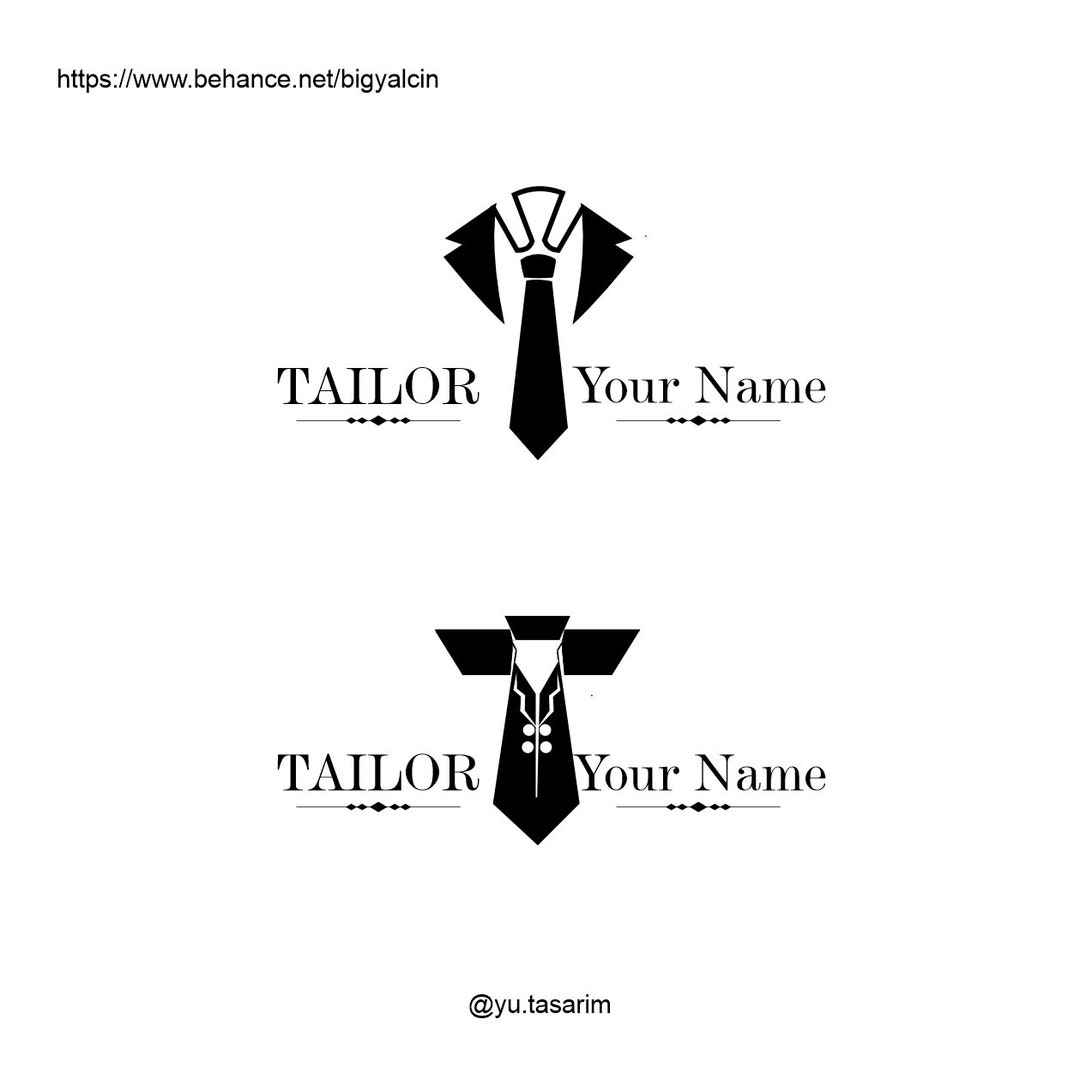 Tailor Logo Design With 2 Alternatives / 2 Pieces Editable Sewing Logo ...