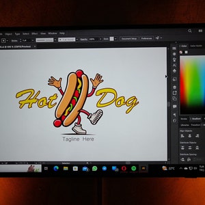 Editable Hot Dog Logo Design: Fast Food Restaurant Branding - Etsy
