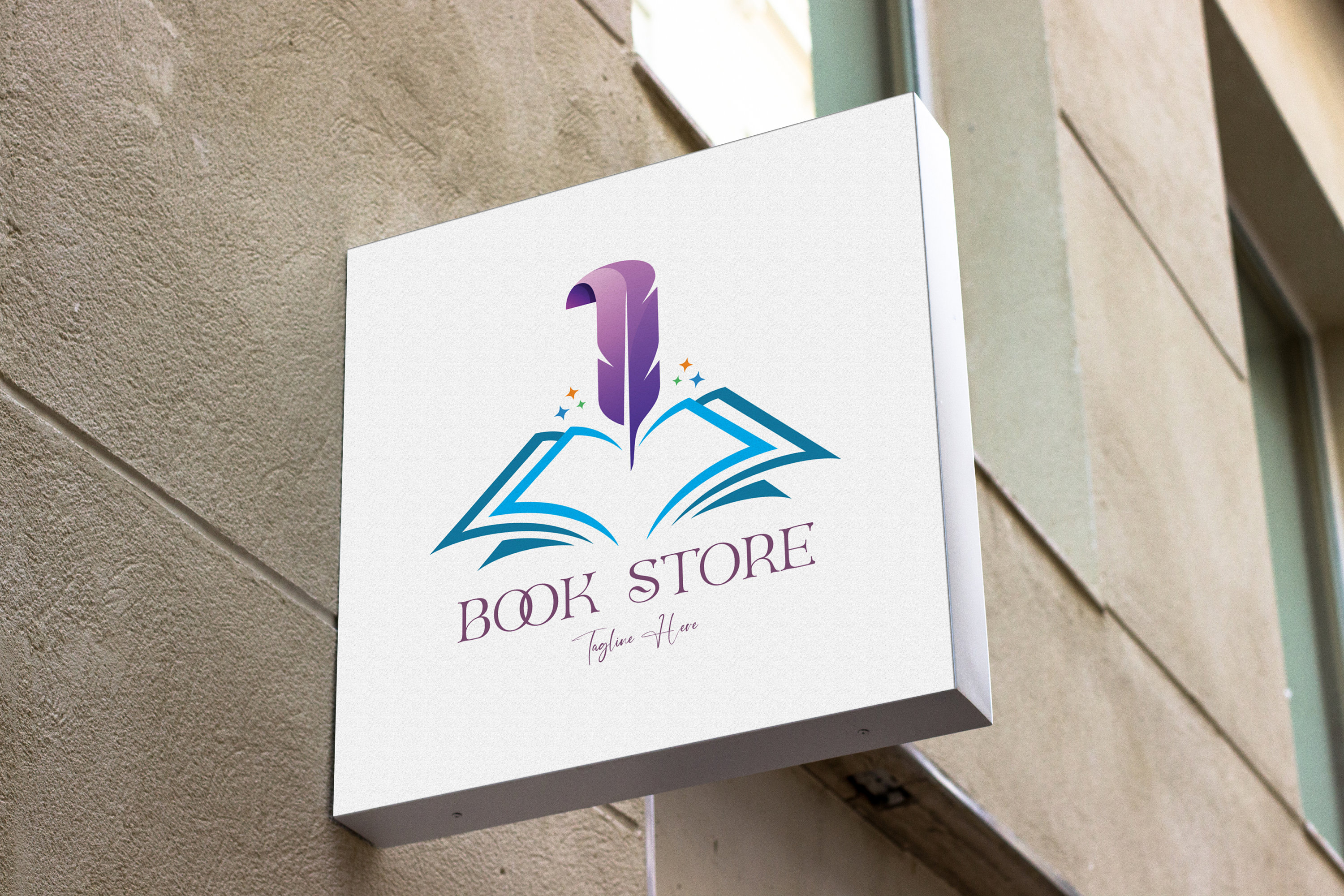 Premade Book Logo Design / Open Book Clipart / Editable Logo for Book ...