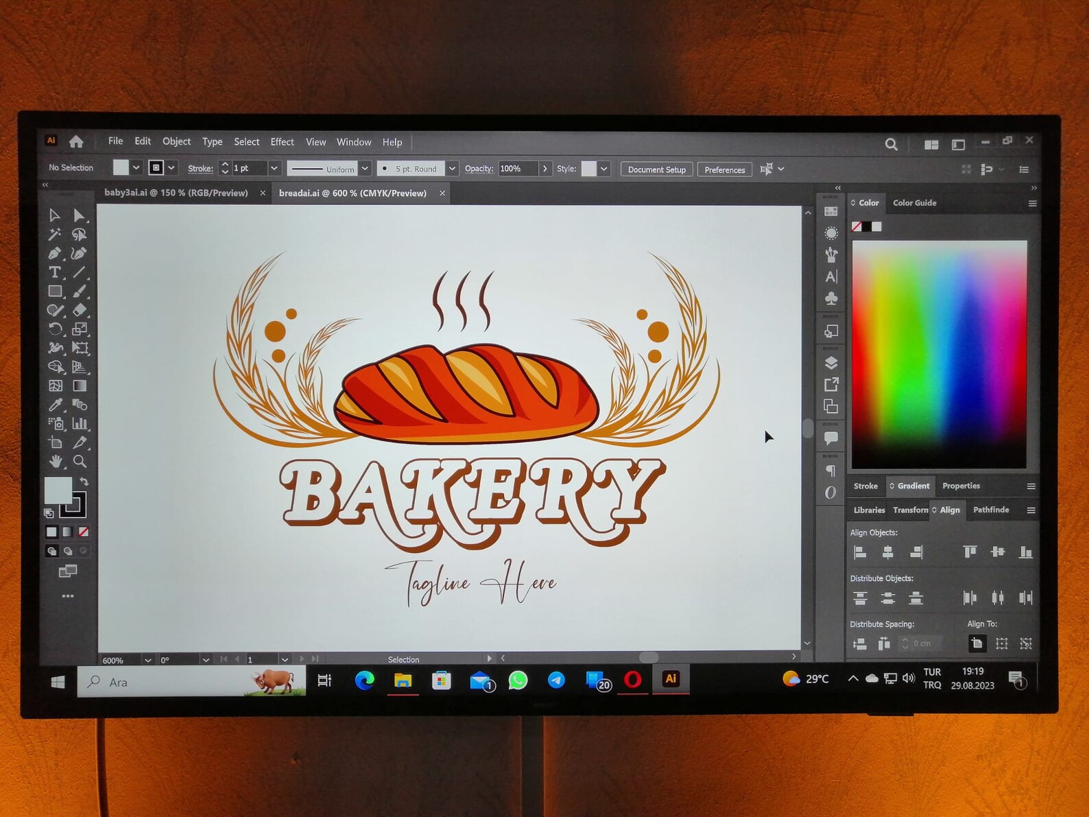 Modern Bakery Logo Design Package - Custom Pastry Shop Branding / Retro ...